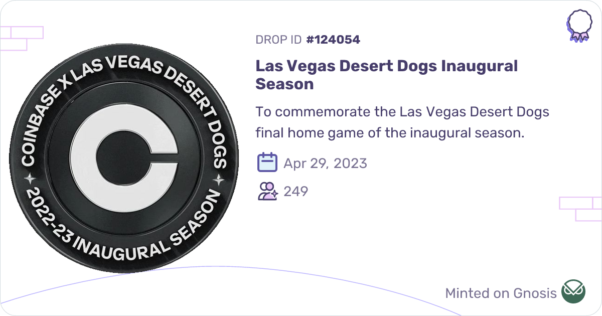 #124054 - Las Vegas Desert Dogs Inaugural Season | POAP Gallery