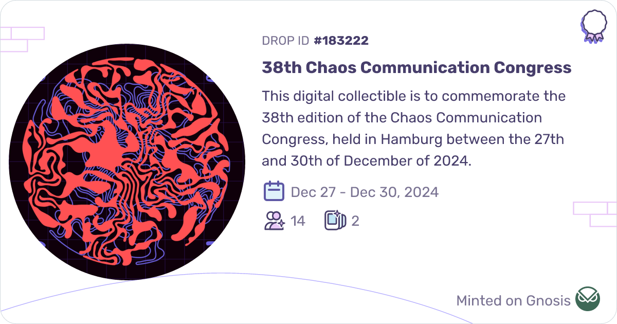 #183222 - 38th Chaos Communication Congress | POAP Gallery