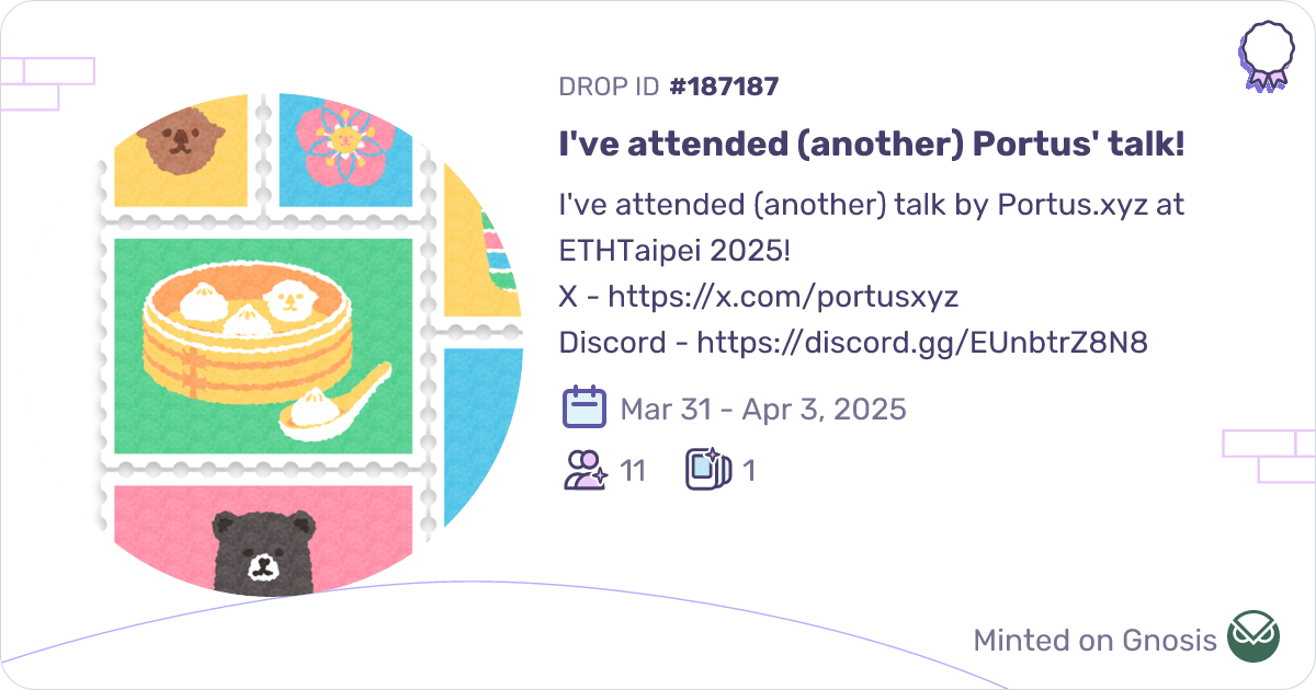 #187187 - I've attended (another) Portus' talk! | POAP Gallery