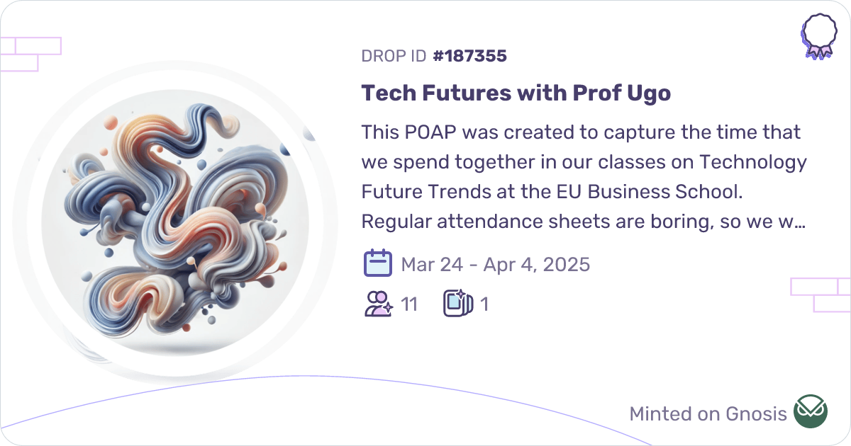 #187355 - Tech Futures with Prof Ugo | POAP Gallery