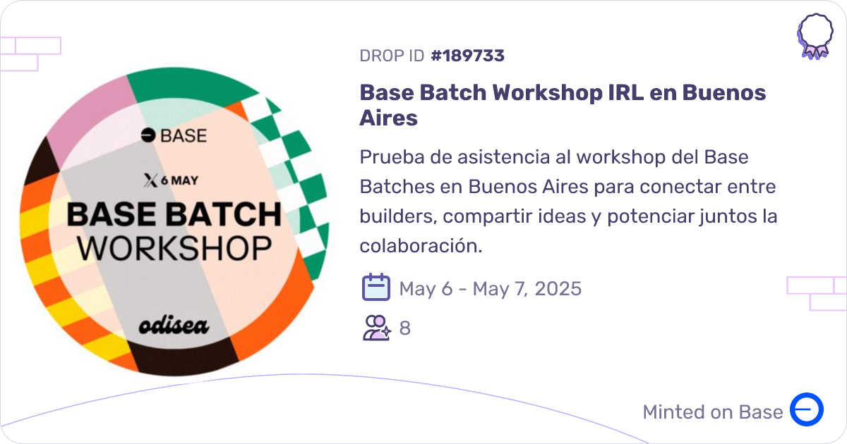 #189733 - Base Batch Workshop IRL en Buenos Aires | POAP Gallery