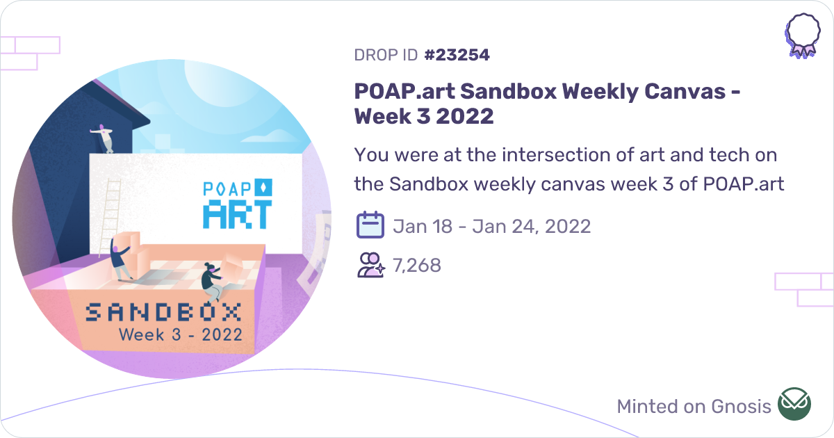#23254 - POAP.art Sandbox Weekly Canvas - Week 3 2022 | POAP Gallery